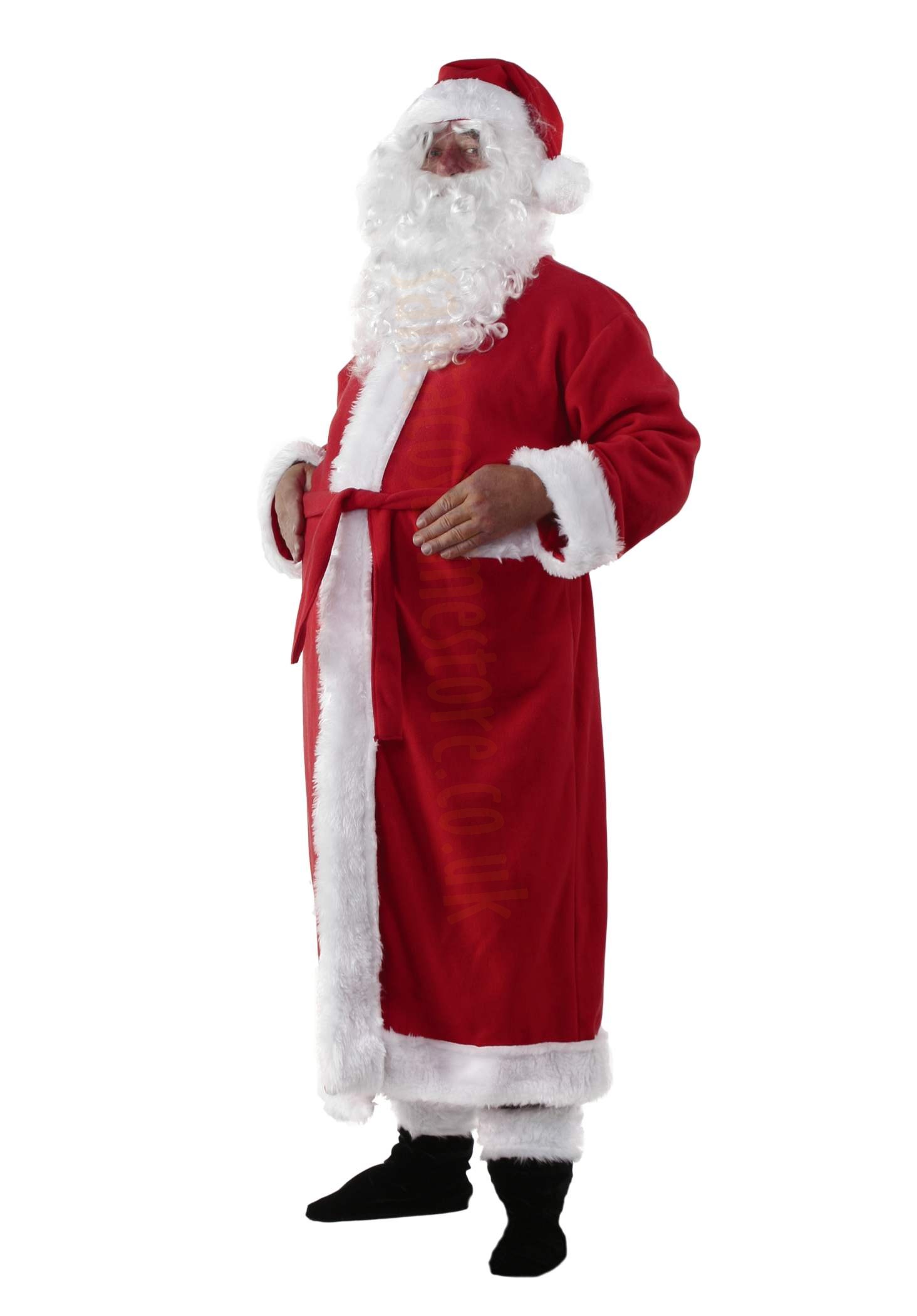 Fleece Santa suit set with coat (5 parts) - santacostumestore.co.uk
