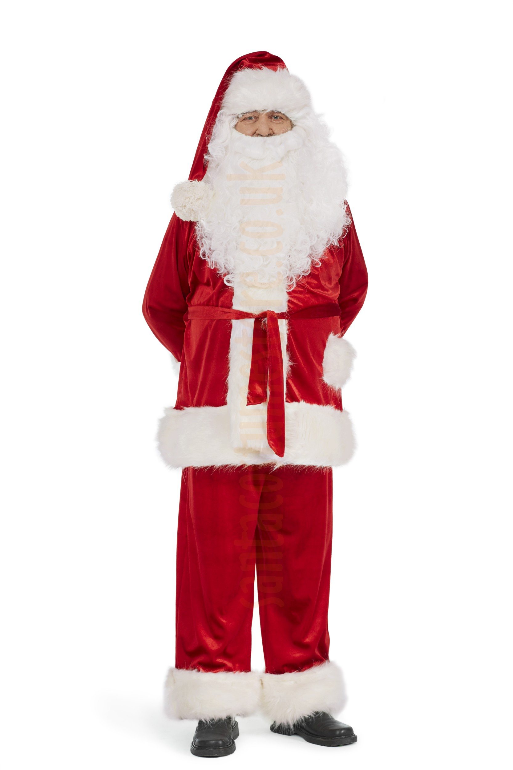 Super deluxe velour Santa suit set (5 parts) - santacostumestore.co.uk
